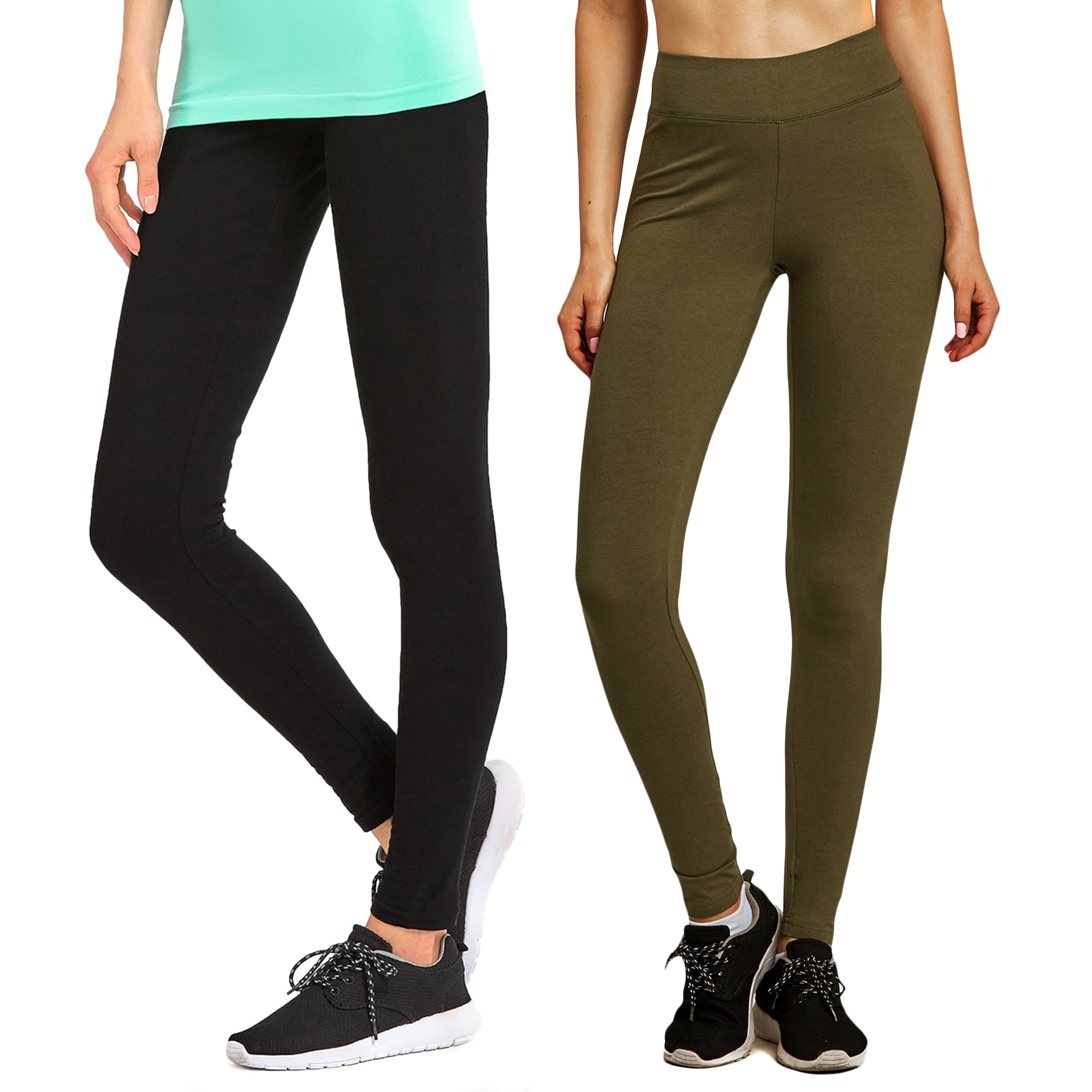 Sofra Women & Plus Cotton High Waist Full Length Cotton Workout ...