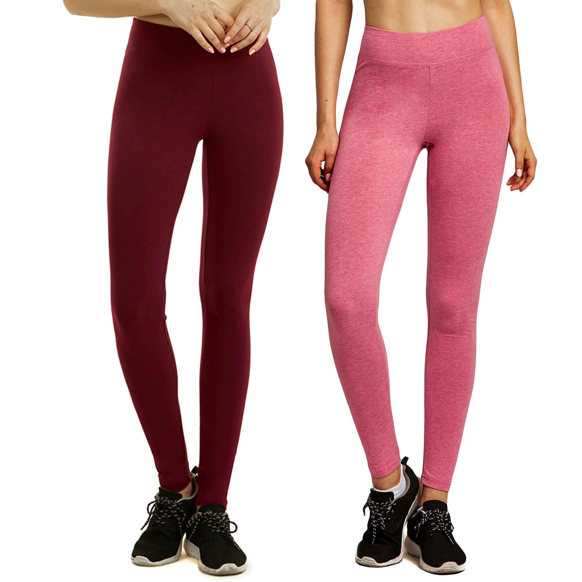 Sofra Women & Plus Cotton High Waist Full Length Cotton Workout ...