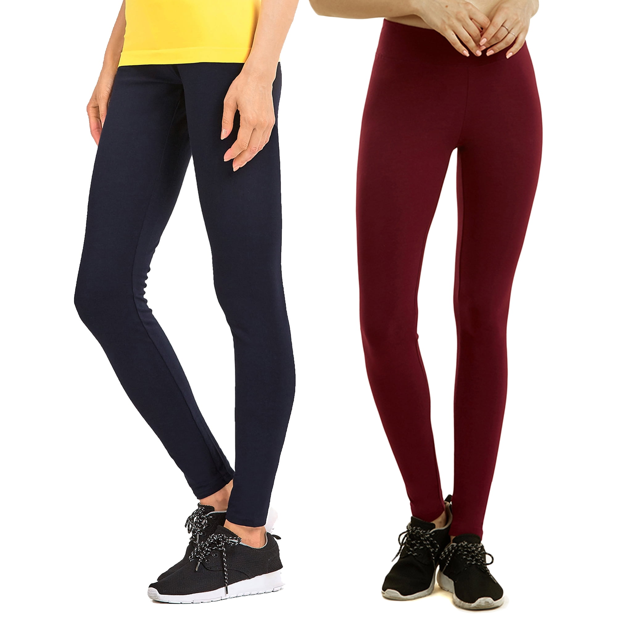 Sofra Women & Plus Cotton High Waist Full Length Cotton Workout ...