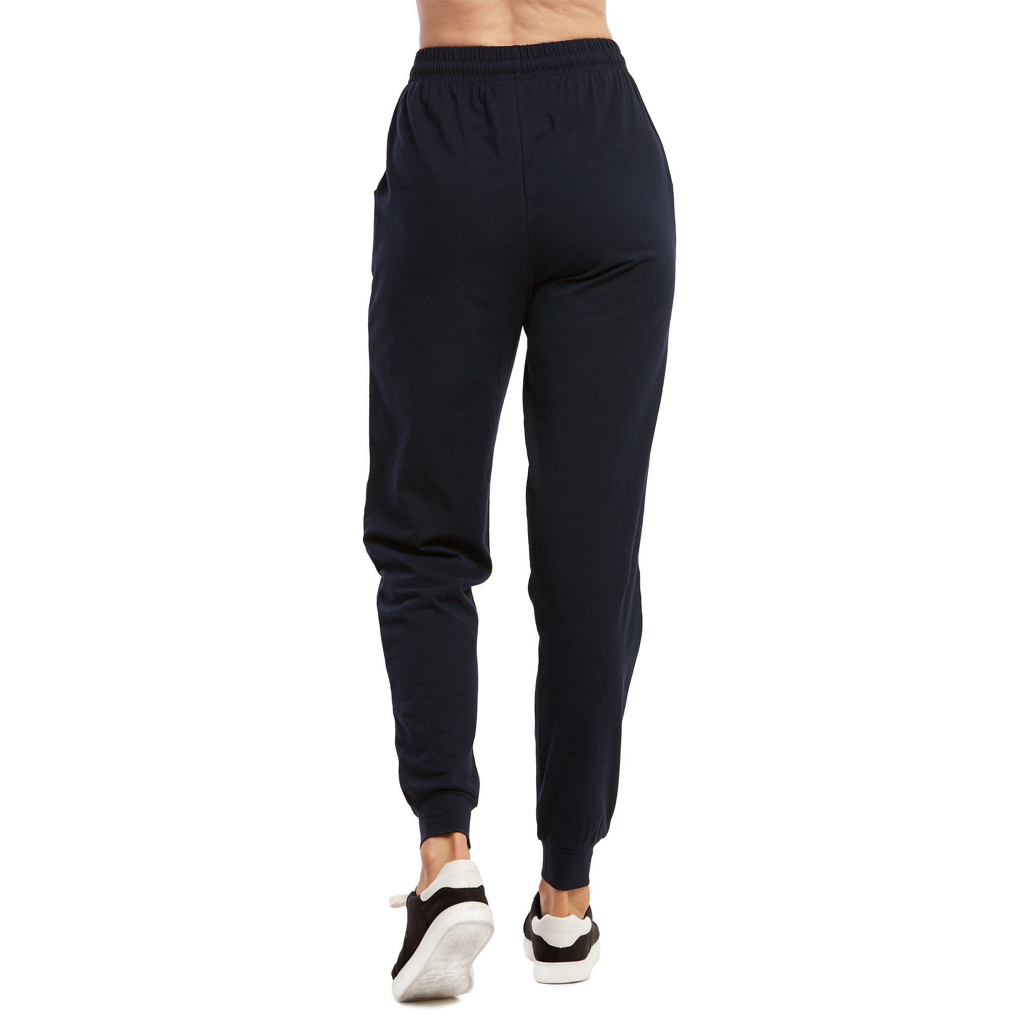 Sofra Women's Jersey Cotton Jogger Pants, Side Pockets, Yoga Running ...