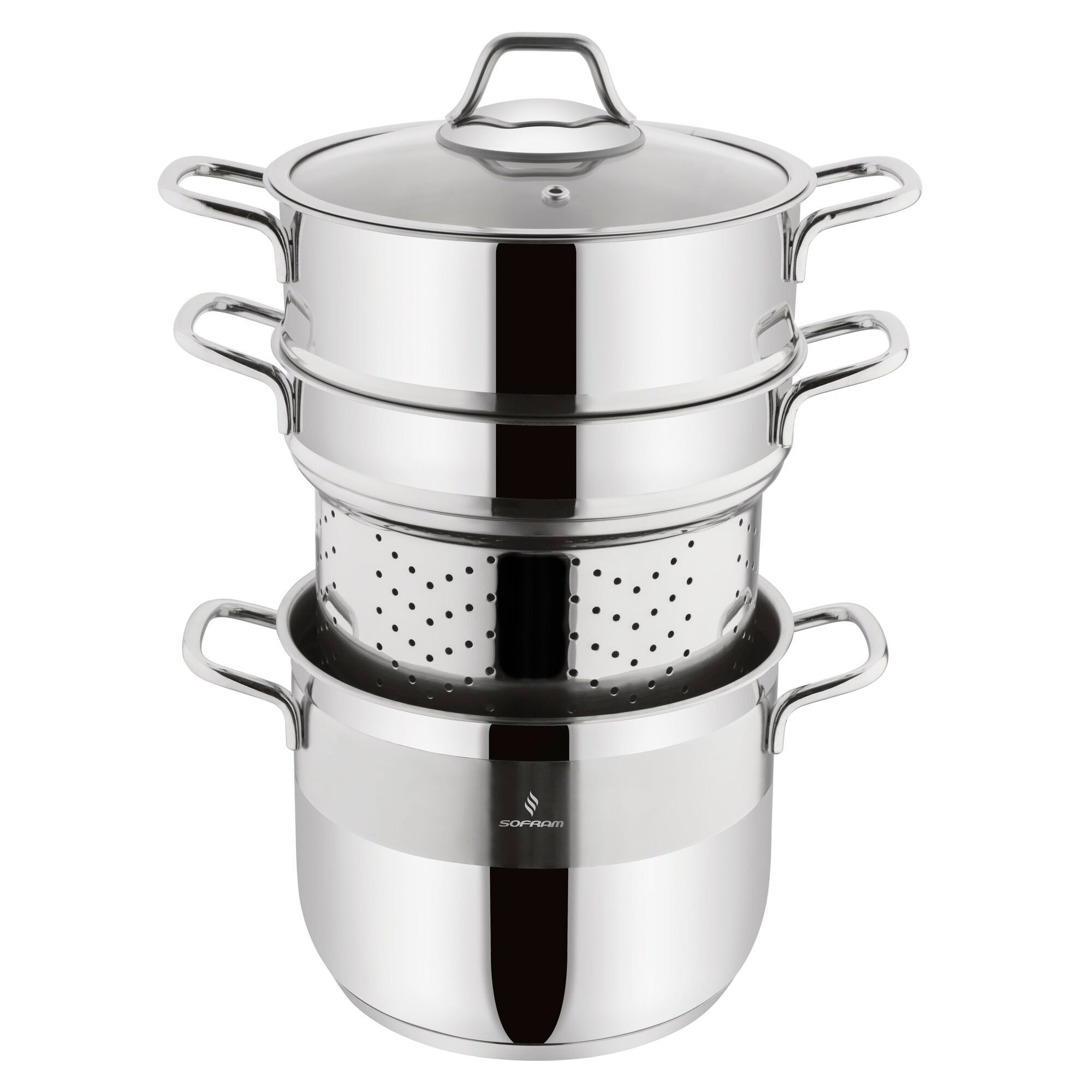 Sofram Stainless Steel Spaghetti and Pasta Pot with Glass Lid and ...
