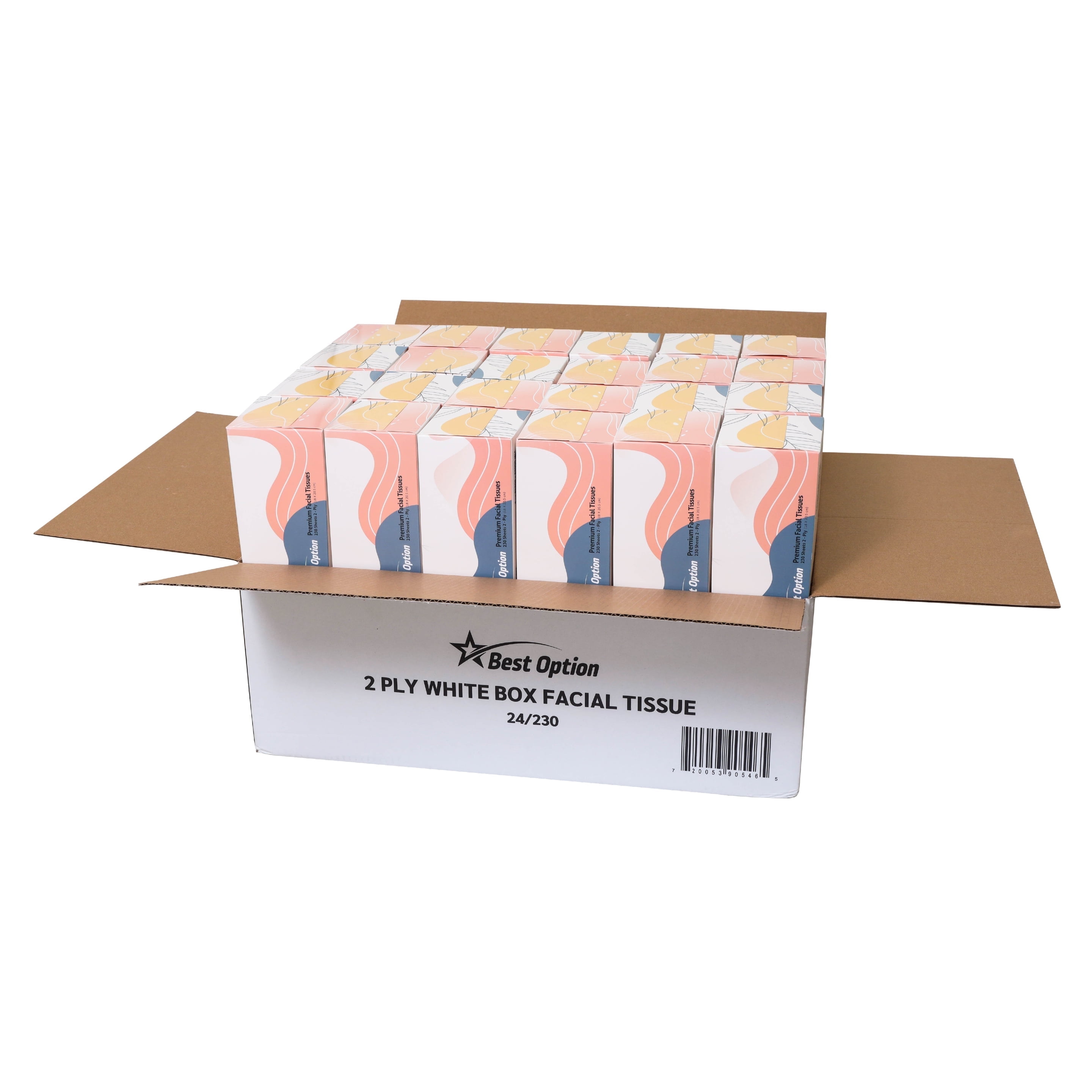 Soft 2-Ply Facial Tissue, White, 230-Count Box (5,520 Tissues, Bulk ...