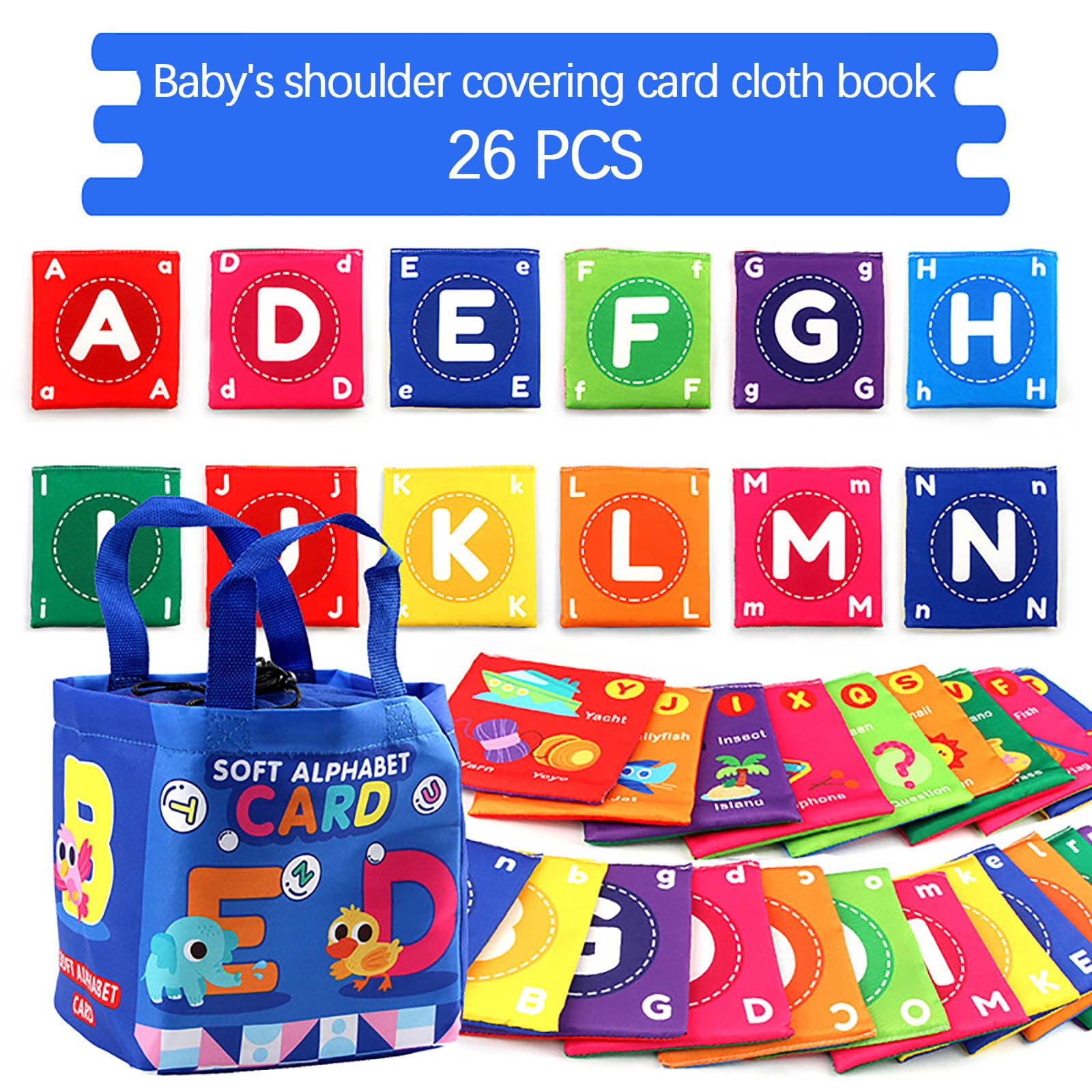 Soft 26 Alphabet Cards,Early Childhood Enlightenment Book Letters,Baby ...