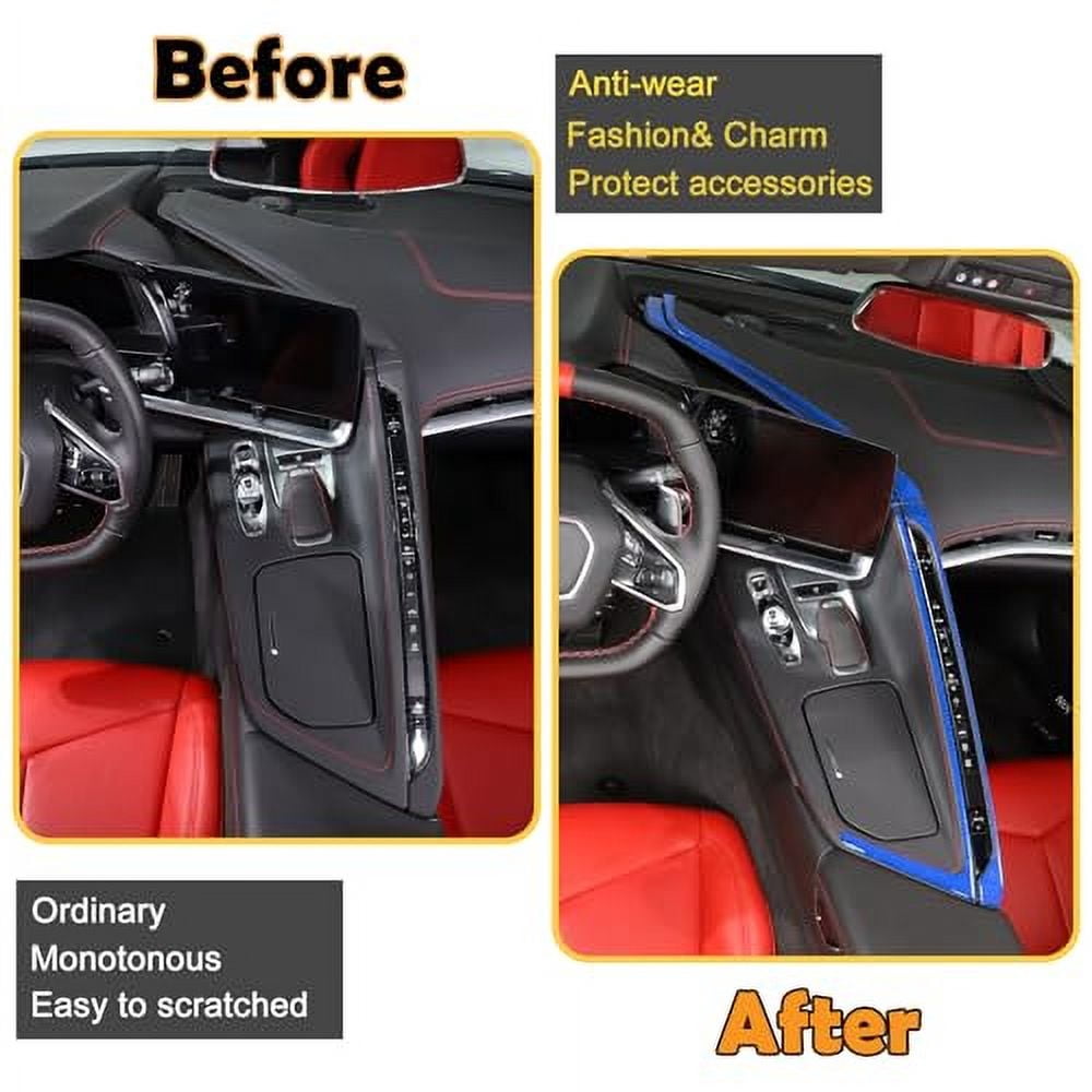 Soft 3D Real Carbon Fiber Car Center Conosle AC Switch Trim Strip ...