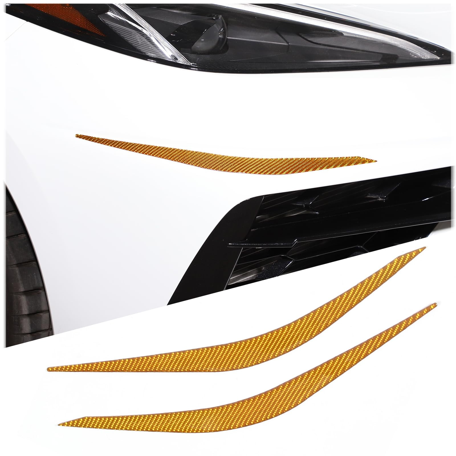 Soft 3D Real Carbon Fiber Car Front Bumper Corner Cover Trim Sticker ...
