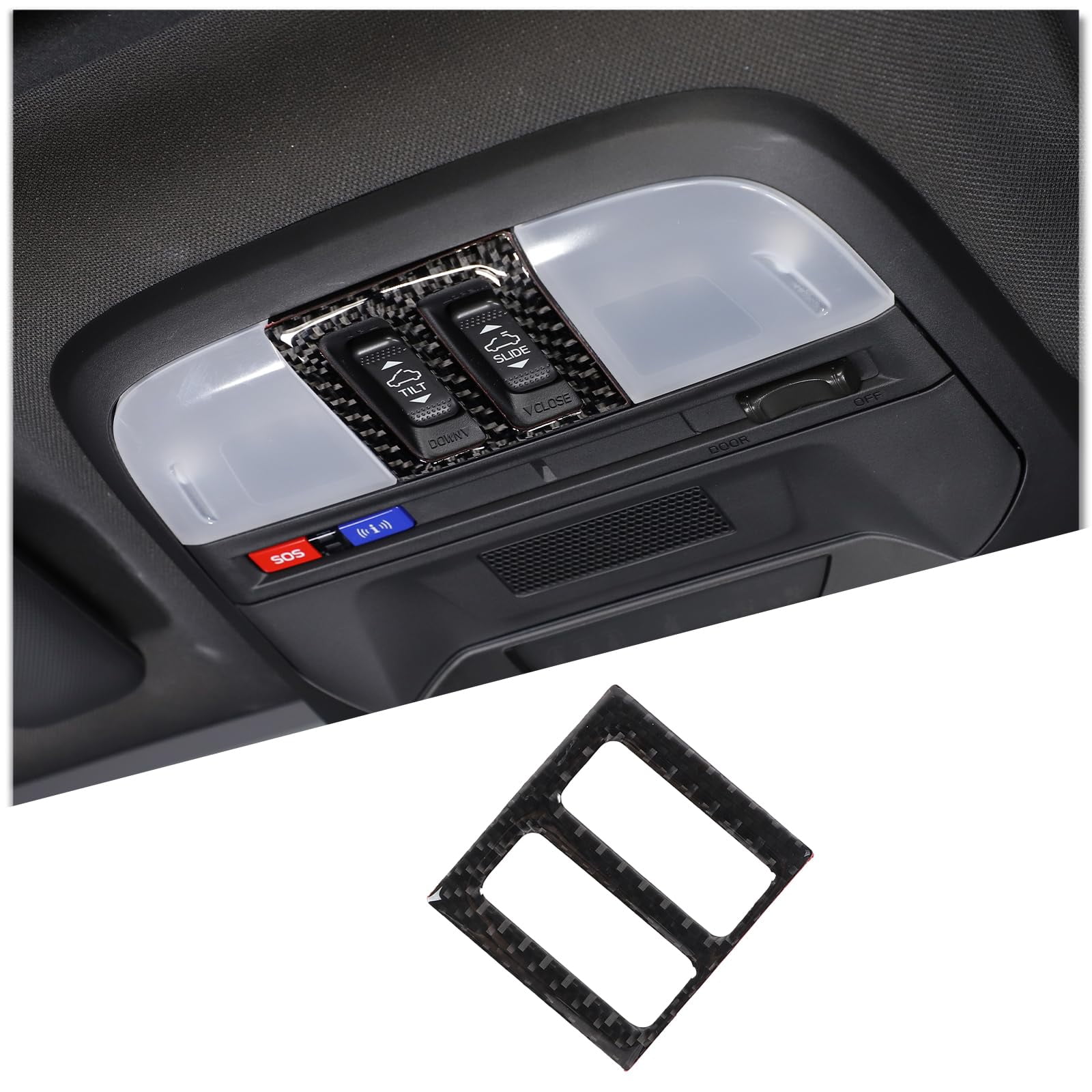 Soft 3D Real Carbon Fiber Car Front & Rear Row Reading Light Switch ...