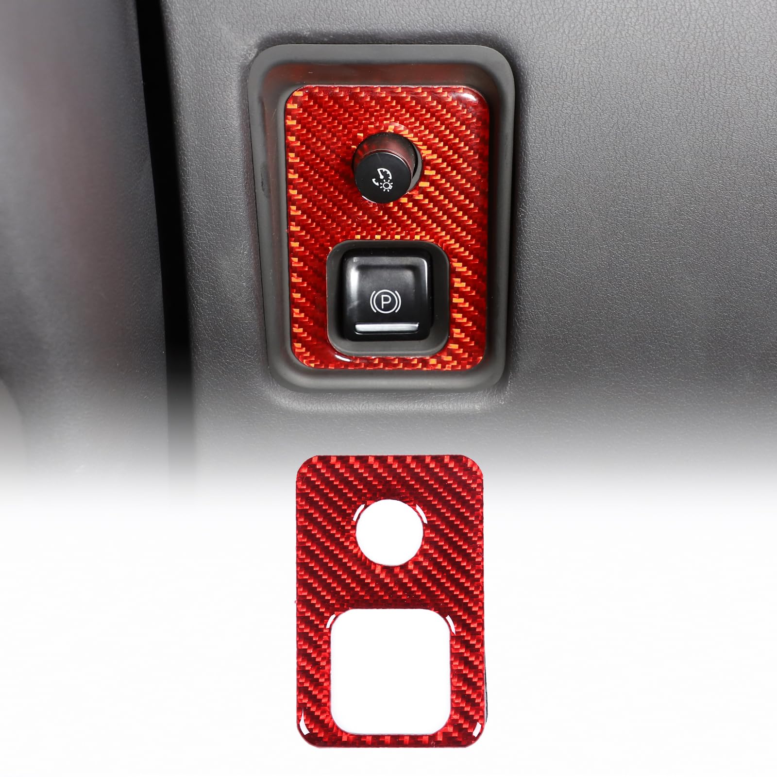 Soft 3D Real Carbon OIF8 Fiber Car Electronic Hand Brake Switch Frame ...