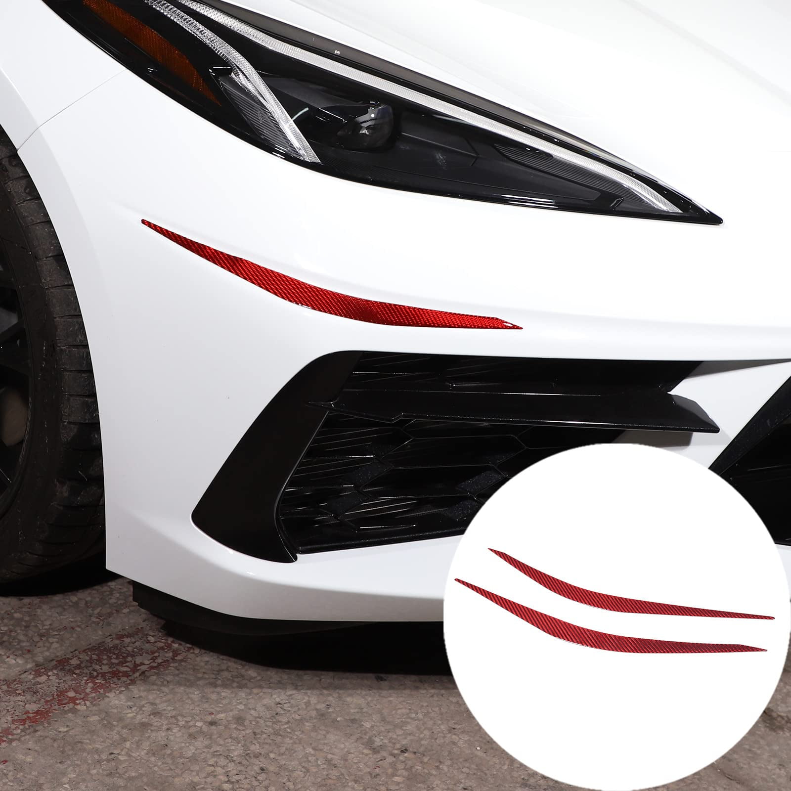 Soft 3D Real Carbon ZS23 Fiber Car Front Bumper Corner Cover Trim ...