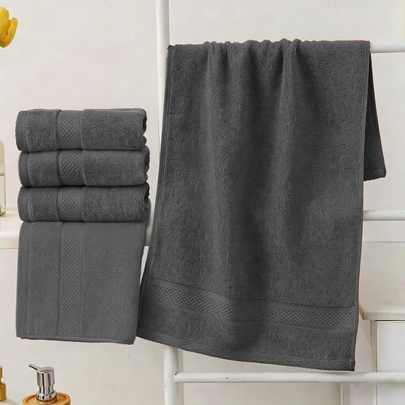 Soft Absorbent Cotton Face Towels 5 Pack - Quick Dry Washcloth Set ...
