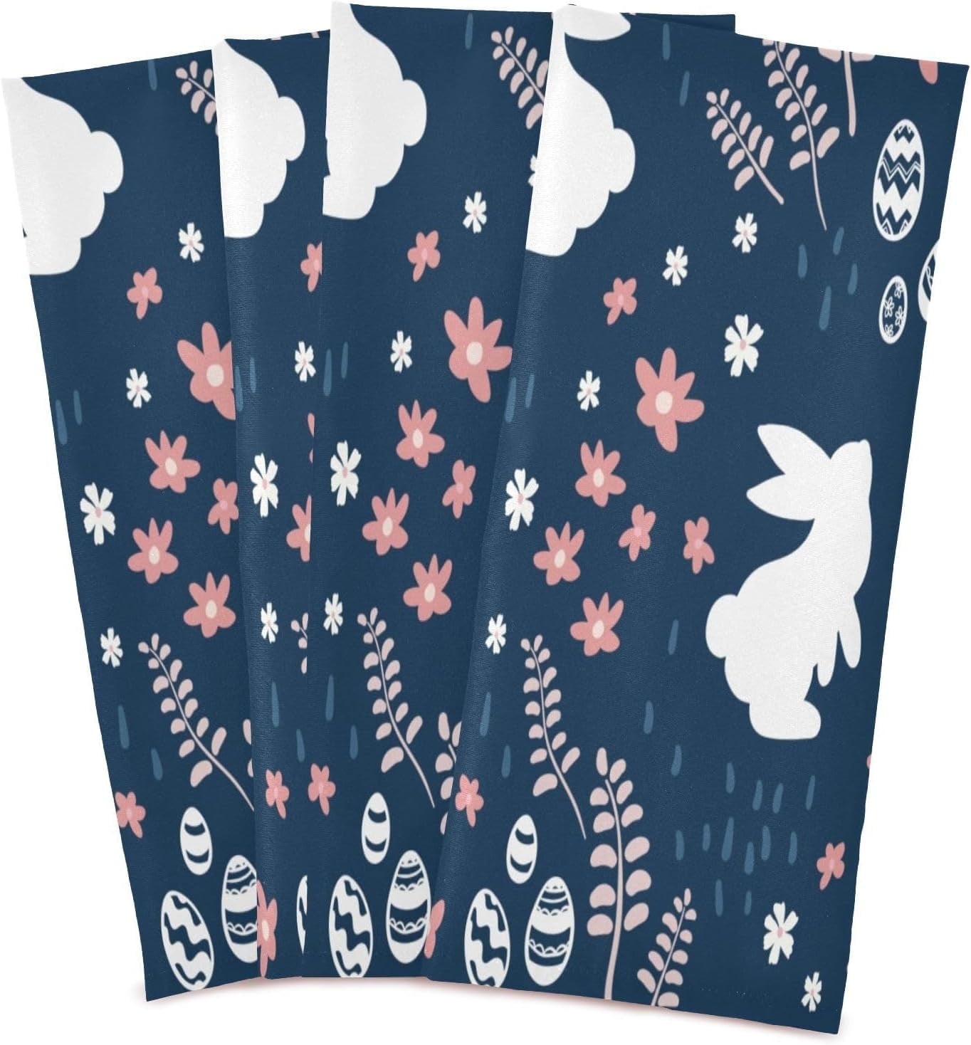 Soft Absorbent Reusable Kitchen Towels, Set of 4|28x18 in, Cute Bunnies ...