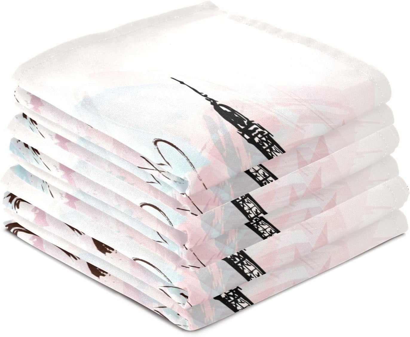 Soft Absorbent Reusable Kitchen Towels, Set of 6|28x18 in, Hand Drawn ...