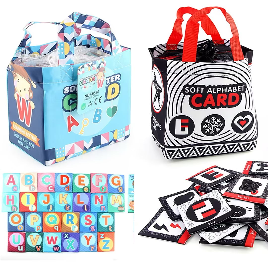 Soft Alphabet Cards, Baby Soft Alphabet Cards Toys,2PC Letter + number ...