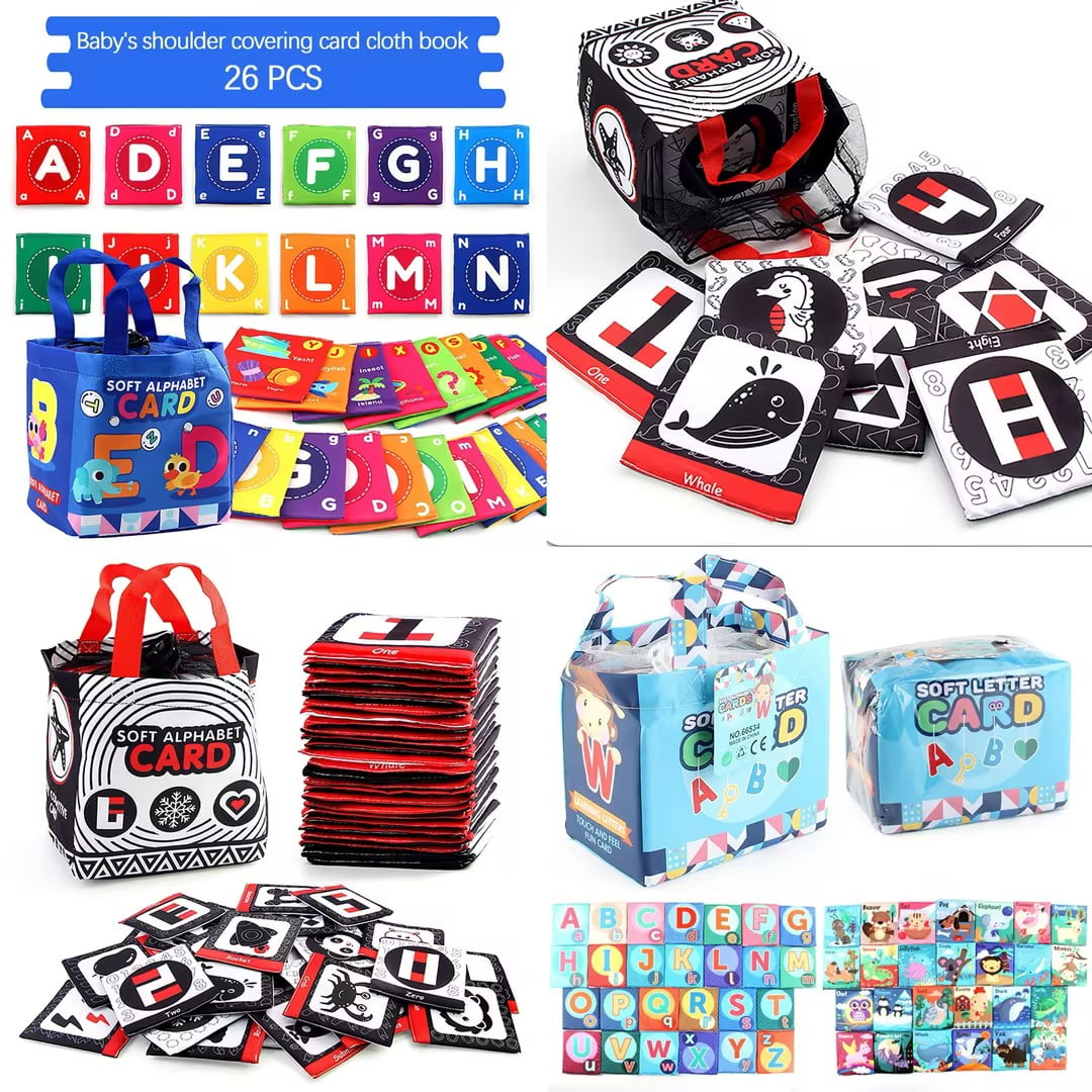 Soft Alphabet Cards, Baby Soft Alphabet Cards Toys,2PC Letter + number ...