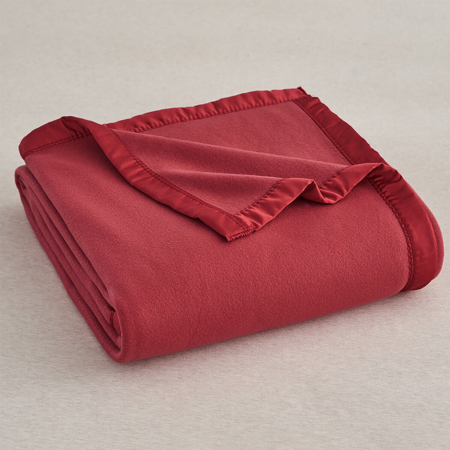 Soft And Plush Burgundy Blanket Polyester Satin Binding Throw Twin ...