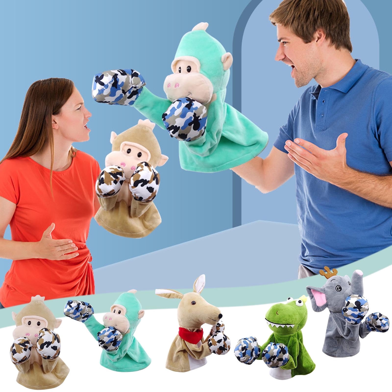 Soft Animal Hand Puppets Boxing Dolls for Kids 4-6 Years - Fun ...