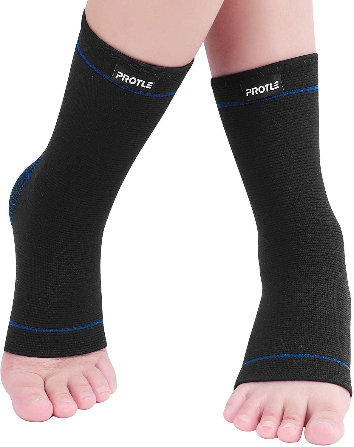 Soft Ankle Brace Compression Support Sleeve (Pair) for Injury Recovery ...