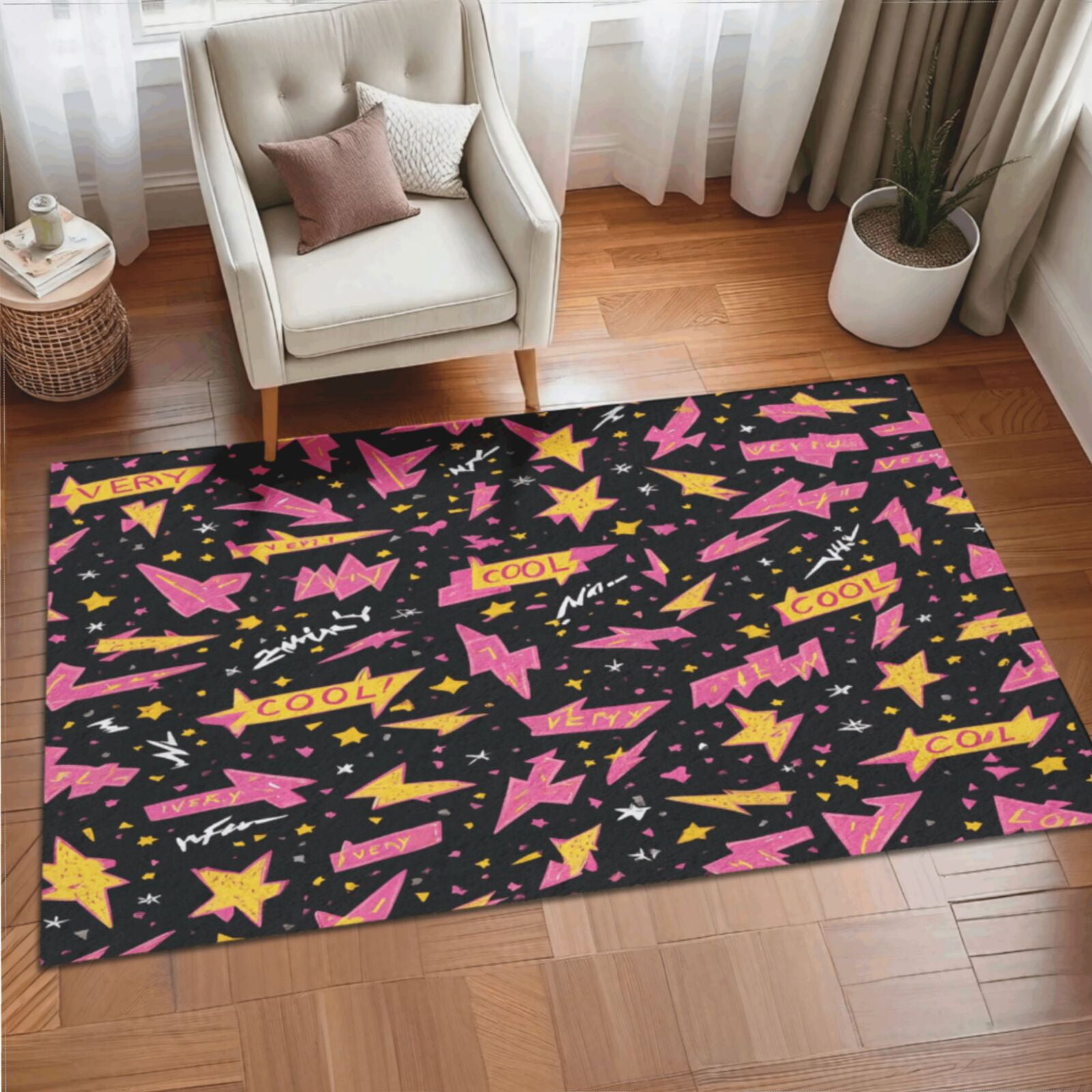 Soft Area Rug Washable Rug with Non Slip Backing, Max Size Low-Pile ...