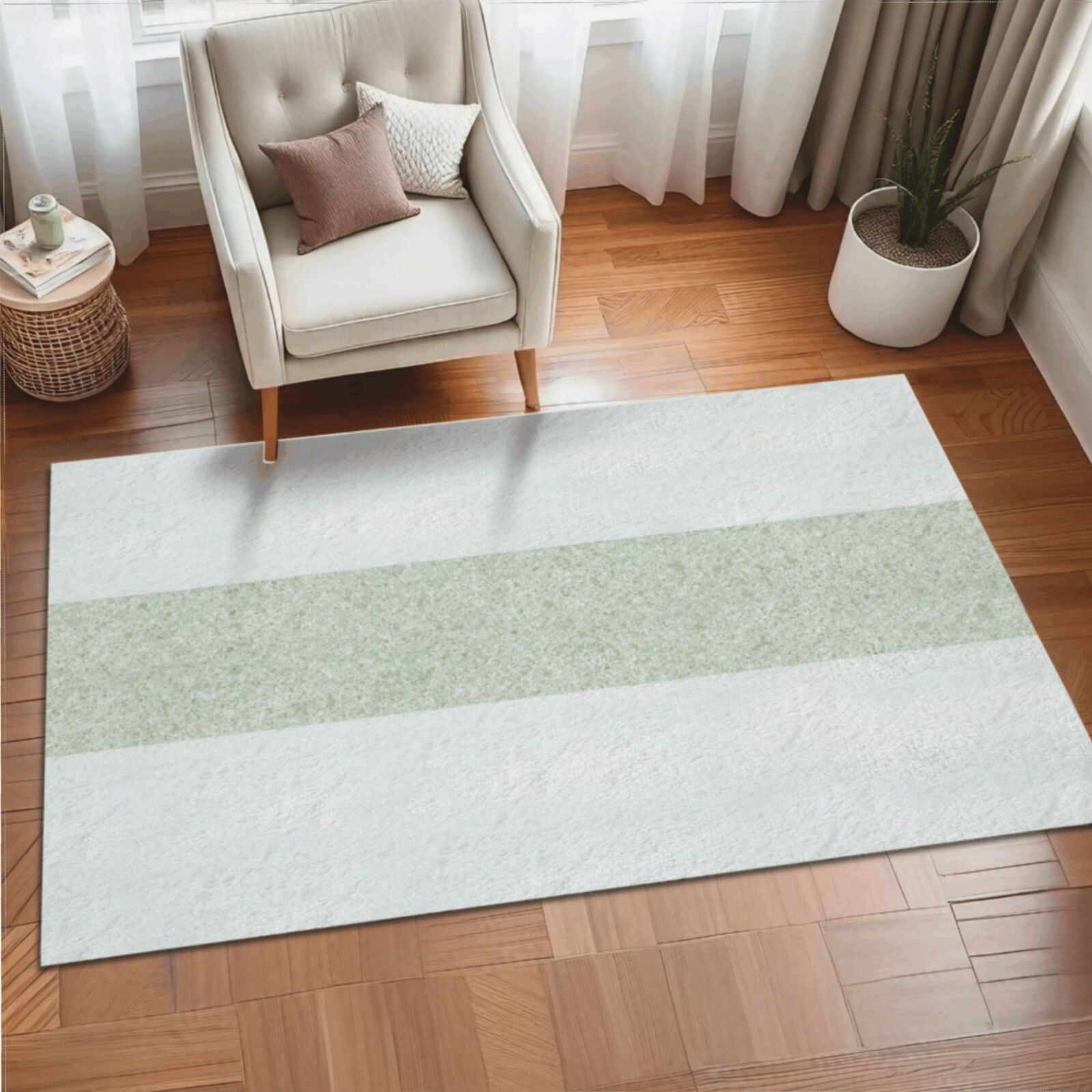 Soft Area Rug Washable Rug with Non Slip Backing, Mid Size Low-Pile ...