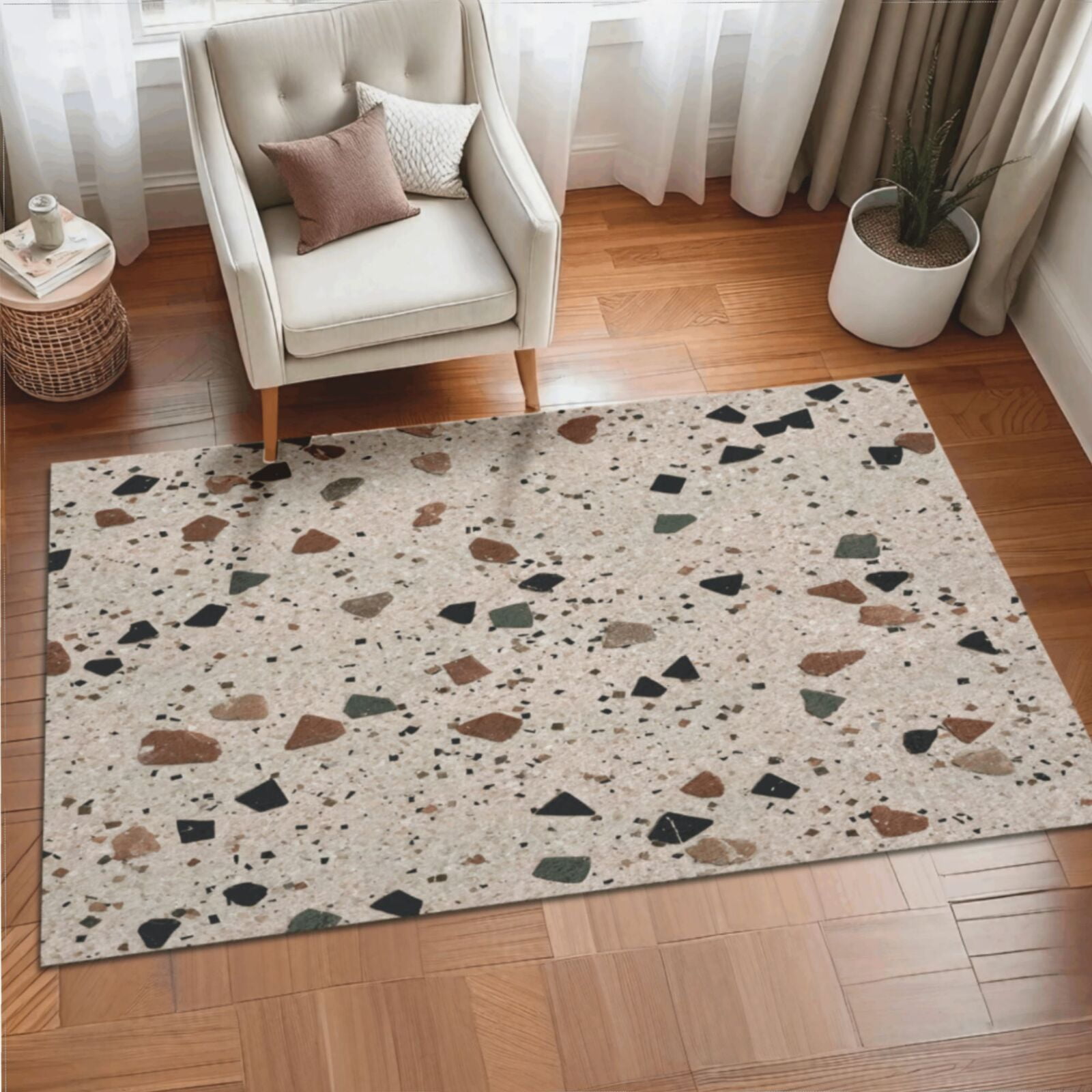 Soft Area Rug Washable Rug with Non Slip Backing, Ultra Size Low-Pile ...
