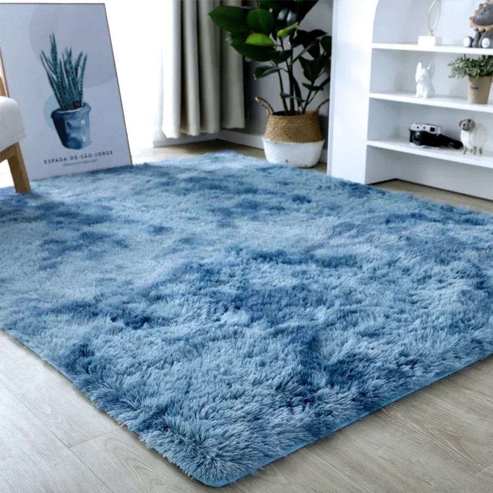 Soft Area Rugs For Bedroom Fluffy, Non-slip Tie-Dyed Fuzzy Shag Plush ...