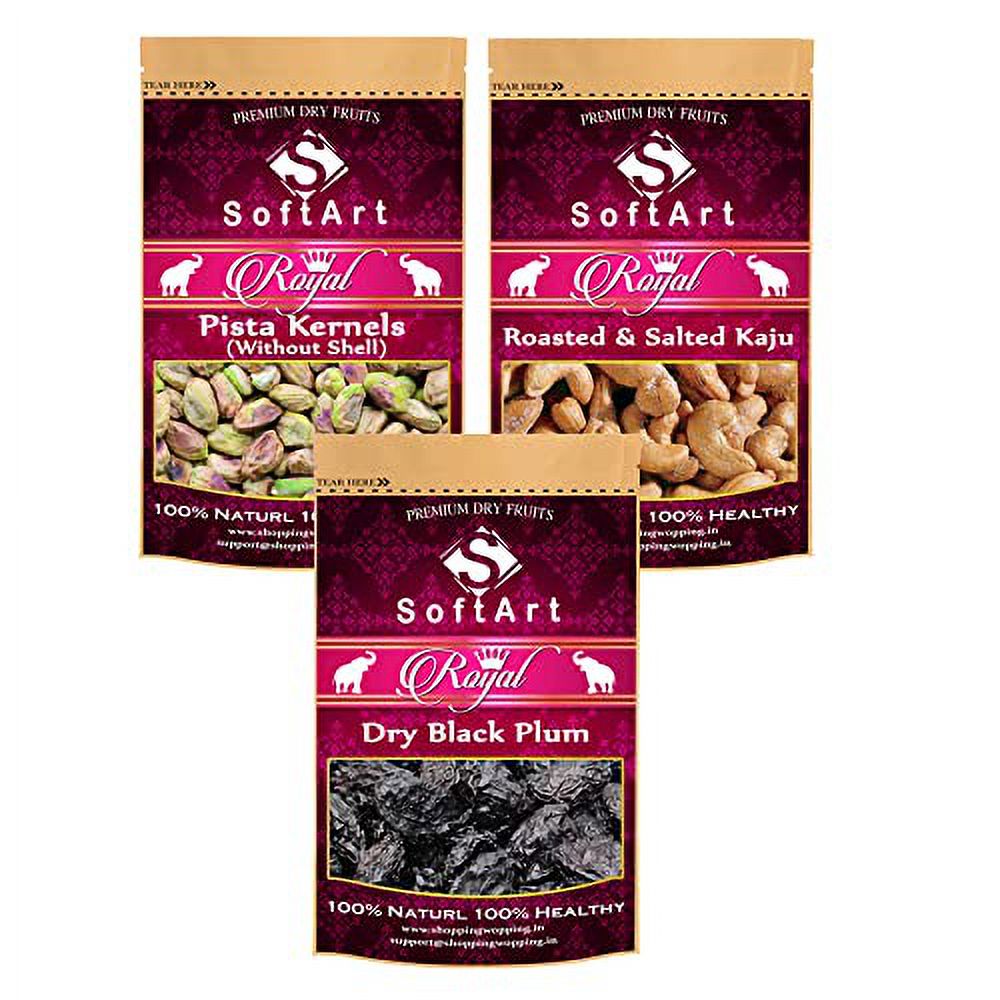 Soft Art Dry Fruits Combo Of Royal Pista Kernels,Salted Kaju,Plum (100G ...