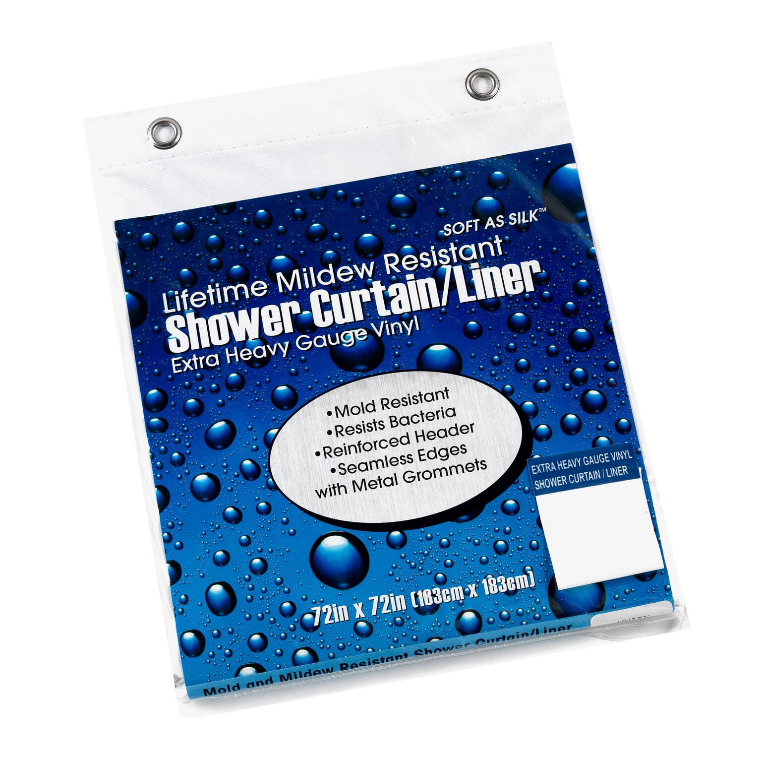 Soft As Silk™ Lifetime Mildew Resistant Vinyl Shower Curtain Liner with ...