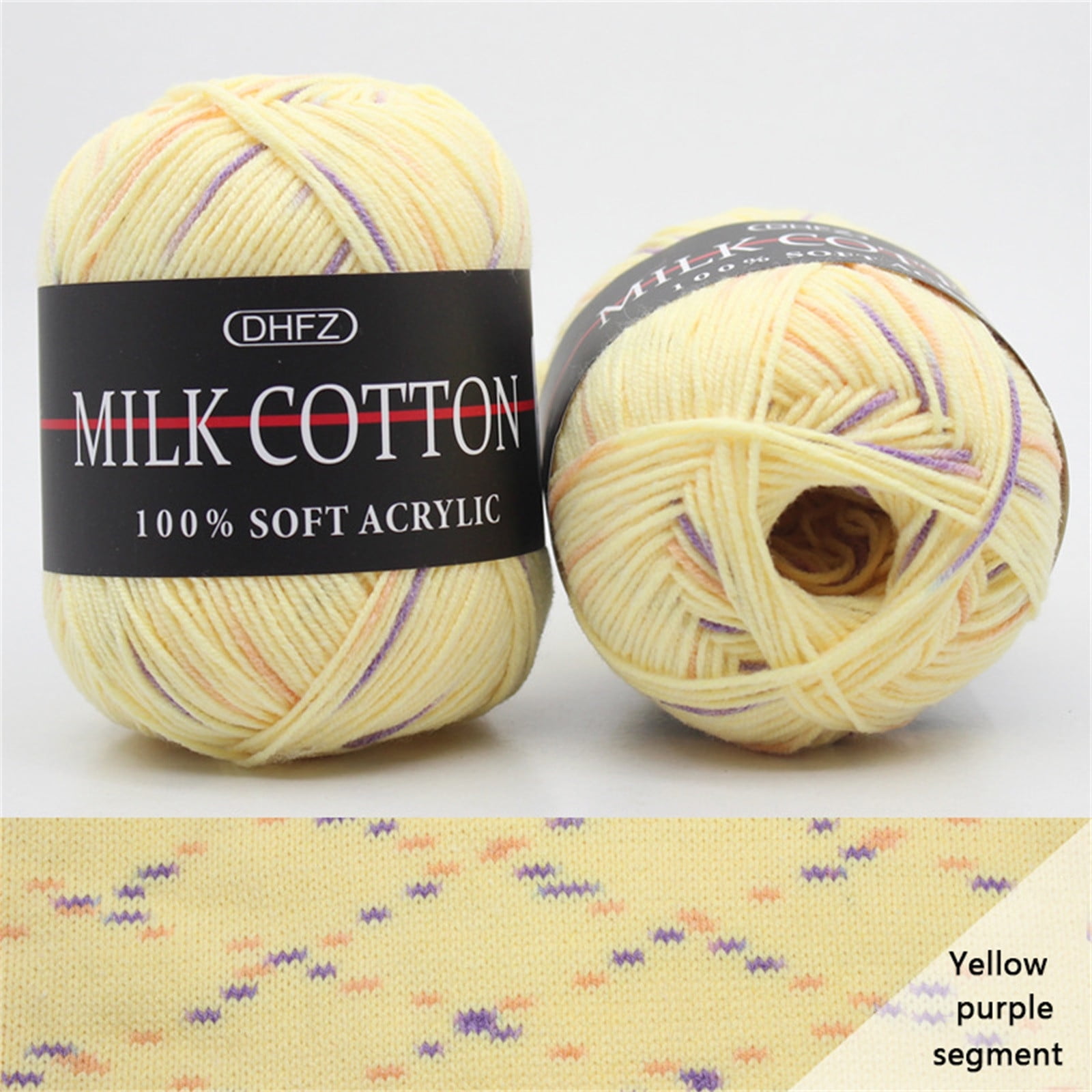 Soft Baby Cotton Yarn 50g Skein - Rainbow Colors Milk Cotton Blend for ...