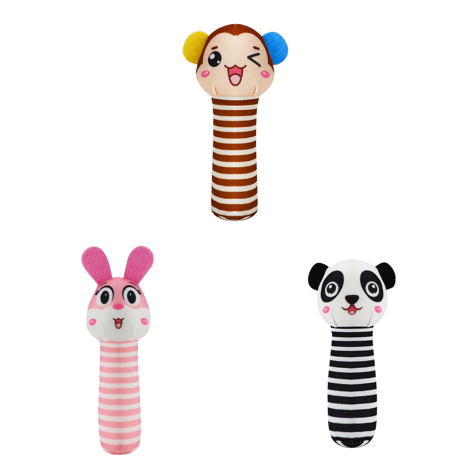 Soft Baby Rattle Toys Plush Stuffed Animal Hand Rattles for Toddlers ...