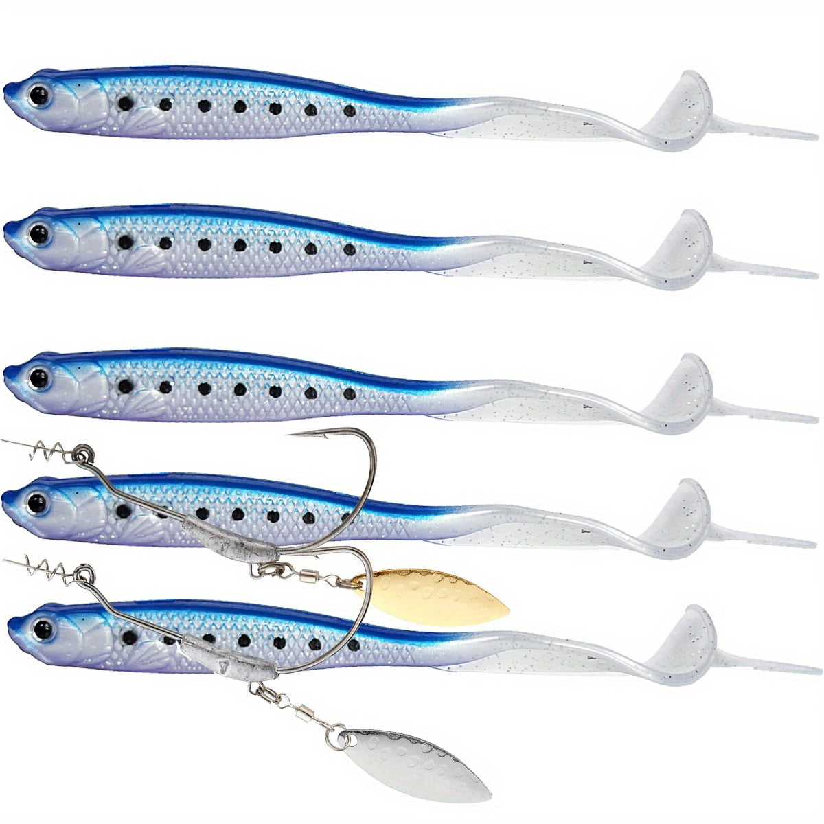 Soft Bait with a Curled Tail, Realistic Design, Equipped with Lead And ...
