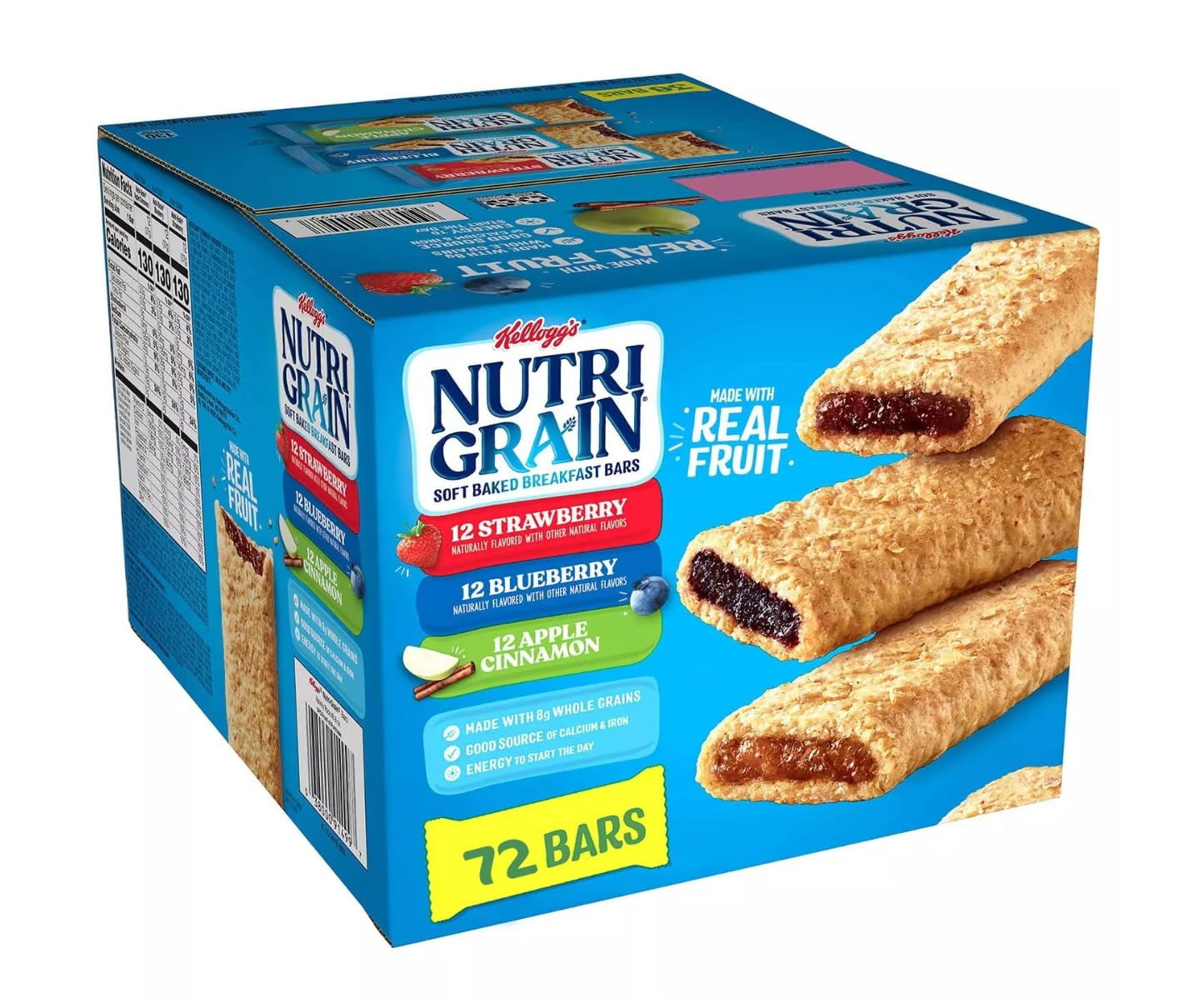 Soft Baked Breakfast Bars, Made with Whole Grains, Kids Snacks, Variety Pack (72 Bars) - Walmart.com