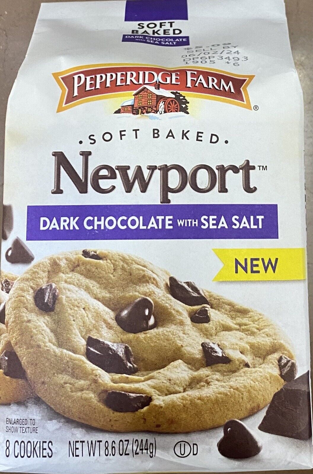Soft Baked NEWPORT DARK CHOCOLATE SEA SALT Cookies 5.25 oz Bag ...