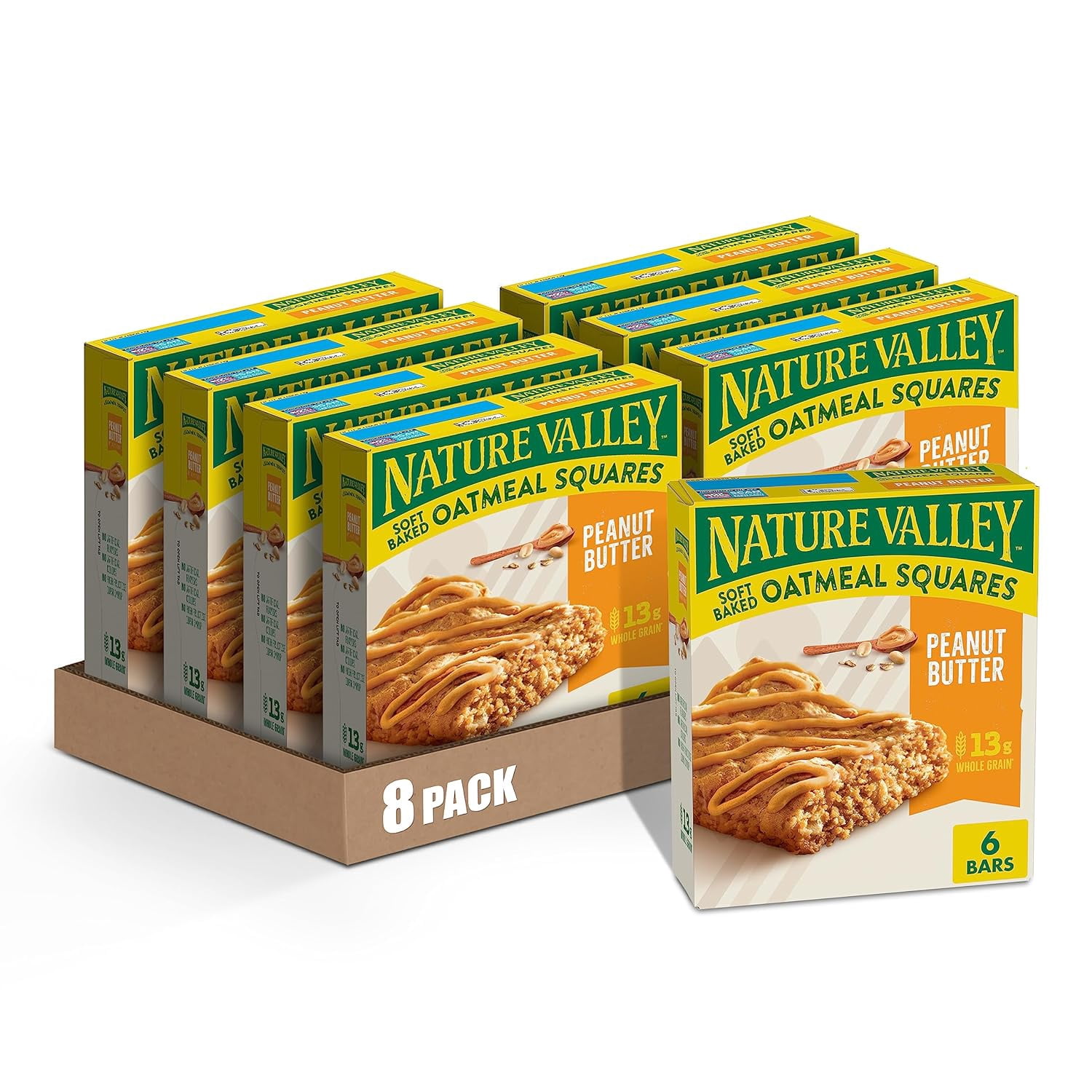 Soft-Baked Oatmeal Squares, Peanut Butter Breakfast Snacks, 6 ct, 7.44 ...
