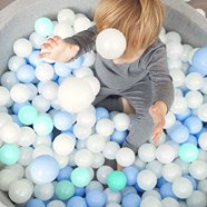 Nuby Grey Velvet Ball Pit with 200 Aqua, White, & Grey Balls - Walmart.com