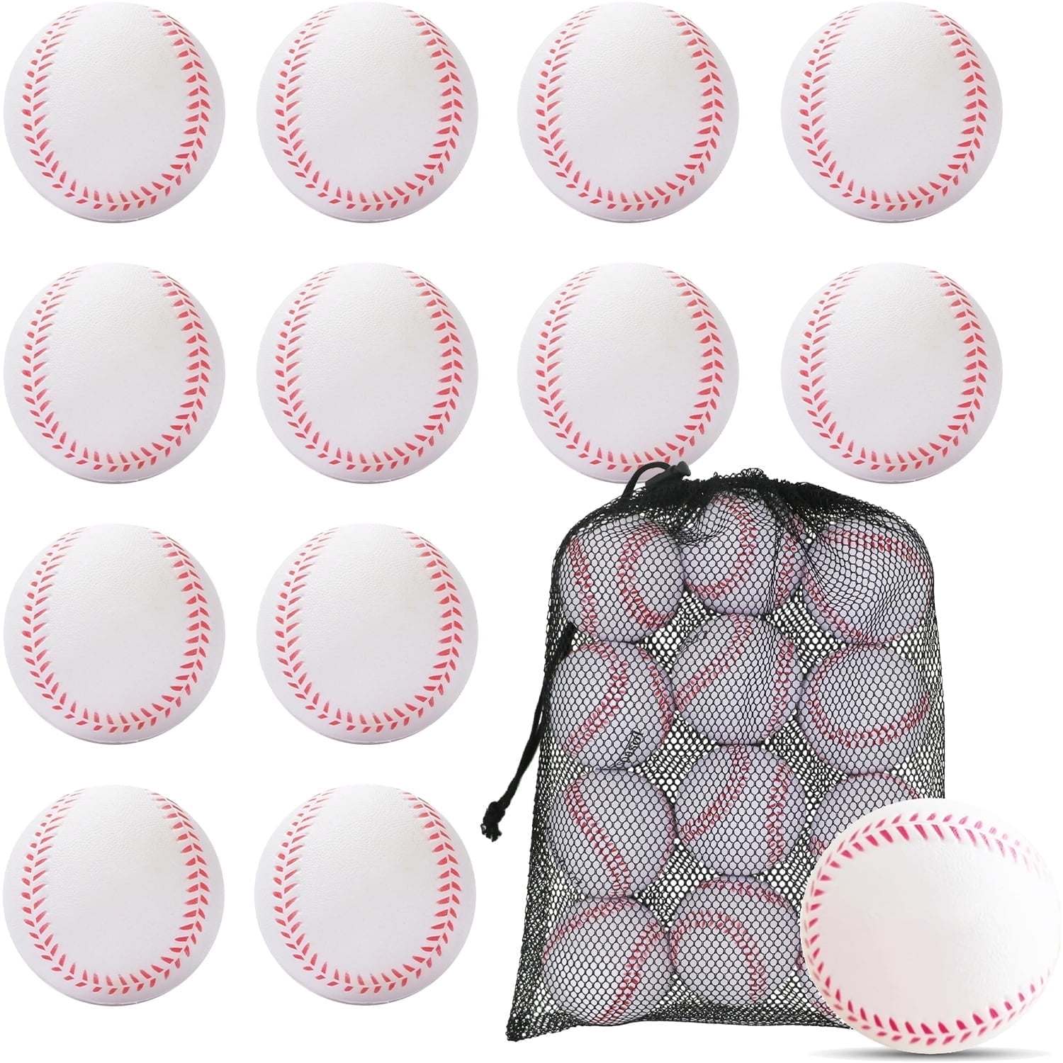 Foam Baseballs 12 Pack, Soft Baseballs for Practice, Training Ball for ...