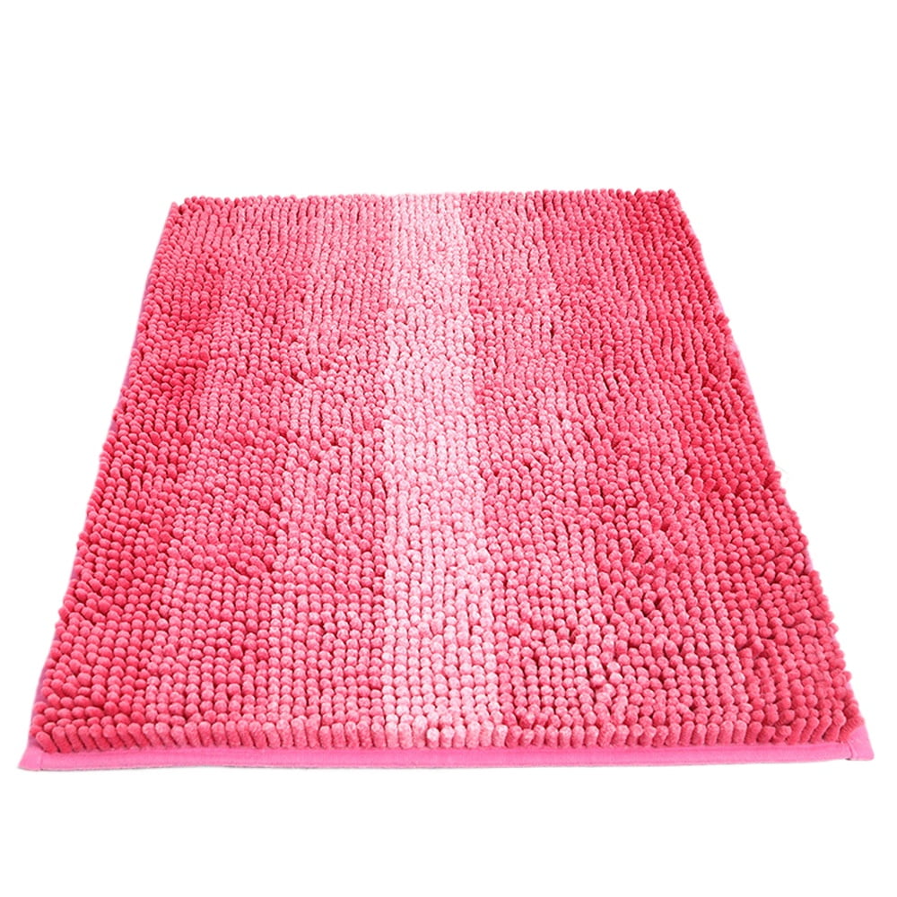 Soft Bathroom Rug 32" x 20" Non-Slip Absorbent Water Pink Chenille ...