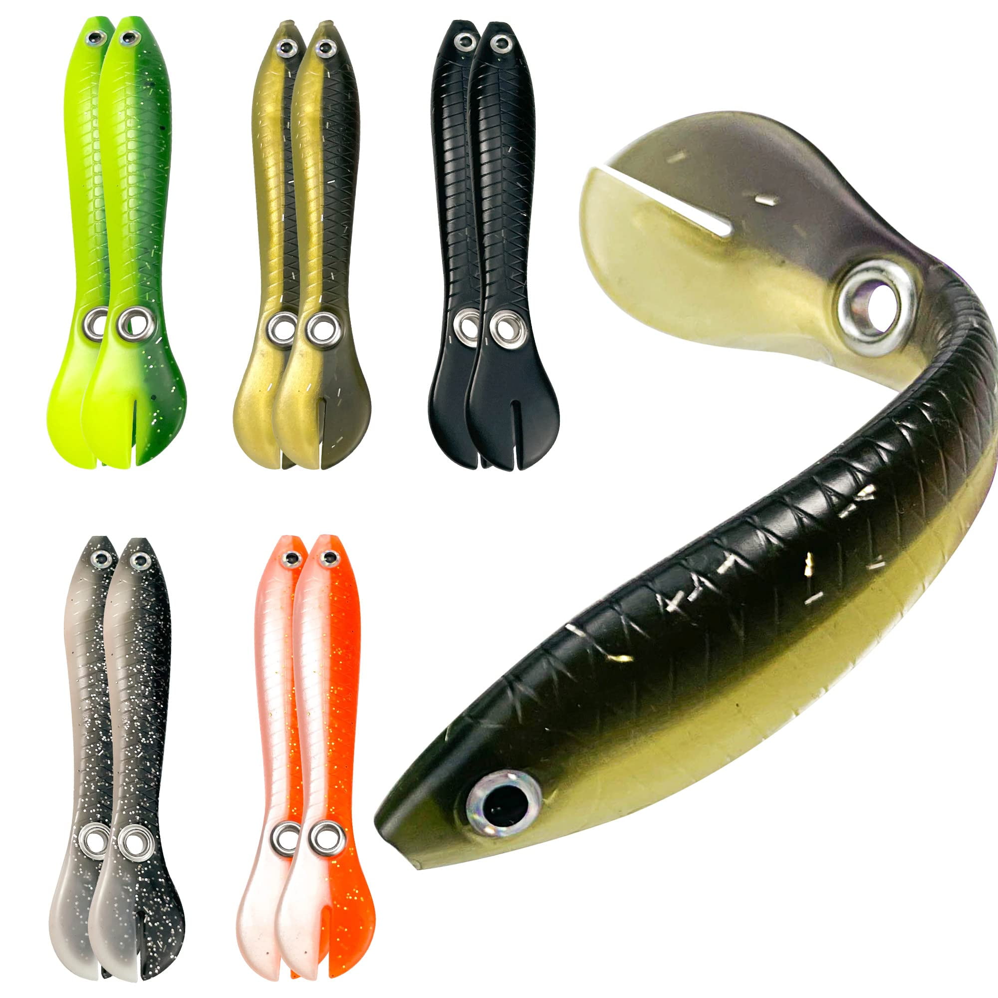Soft Bionic Fishing Lure - 10 PCS Soft Plastic Swim Baits for Bass ...