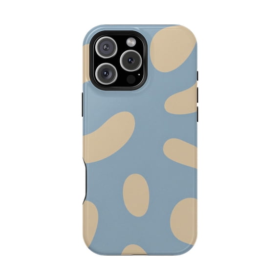 Soft Blue Abstract Tough Phone Case, Minimal Artistic Dual Layer ...