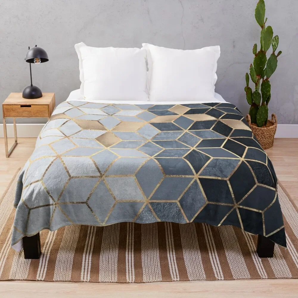 Soft Blue Gradient s Throw Blanket Plaid For Sofa Thin decorative ...
