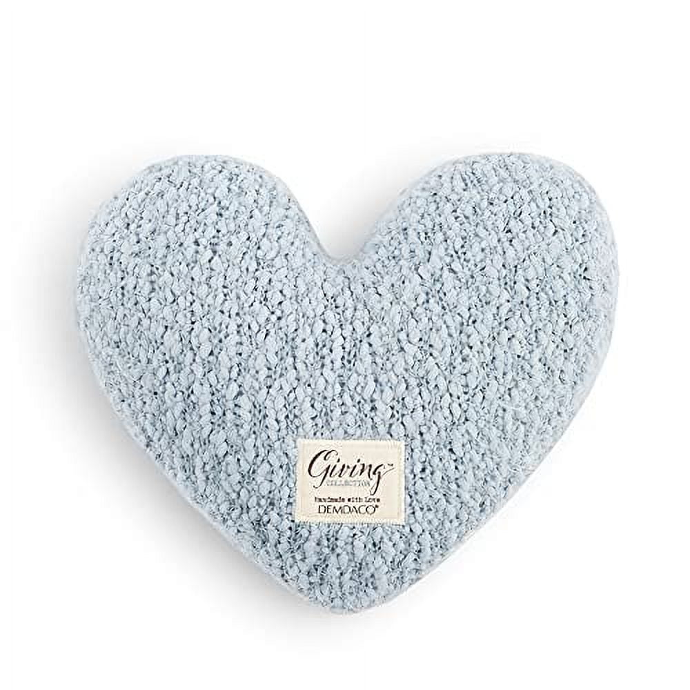 DEMDACO Soft Blue Heart Shaped Plush Throw Pillow - Perfect Love Gift ...