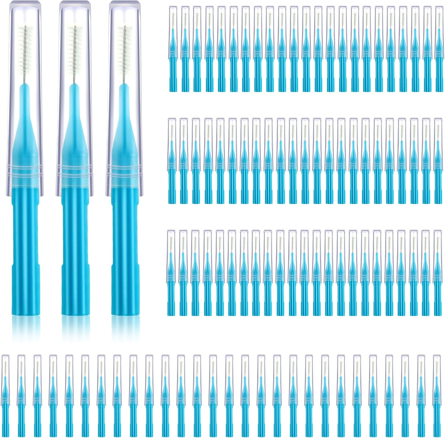 Soft Blue Interdental Brush Set for Orthodontic Care, 100 Pack Teeth ...