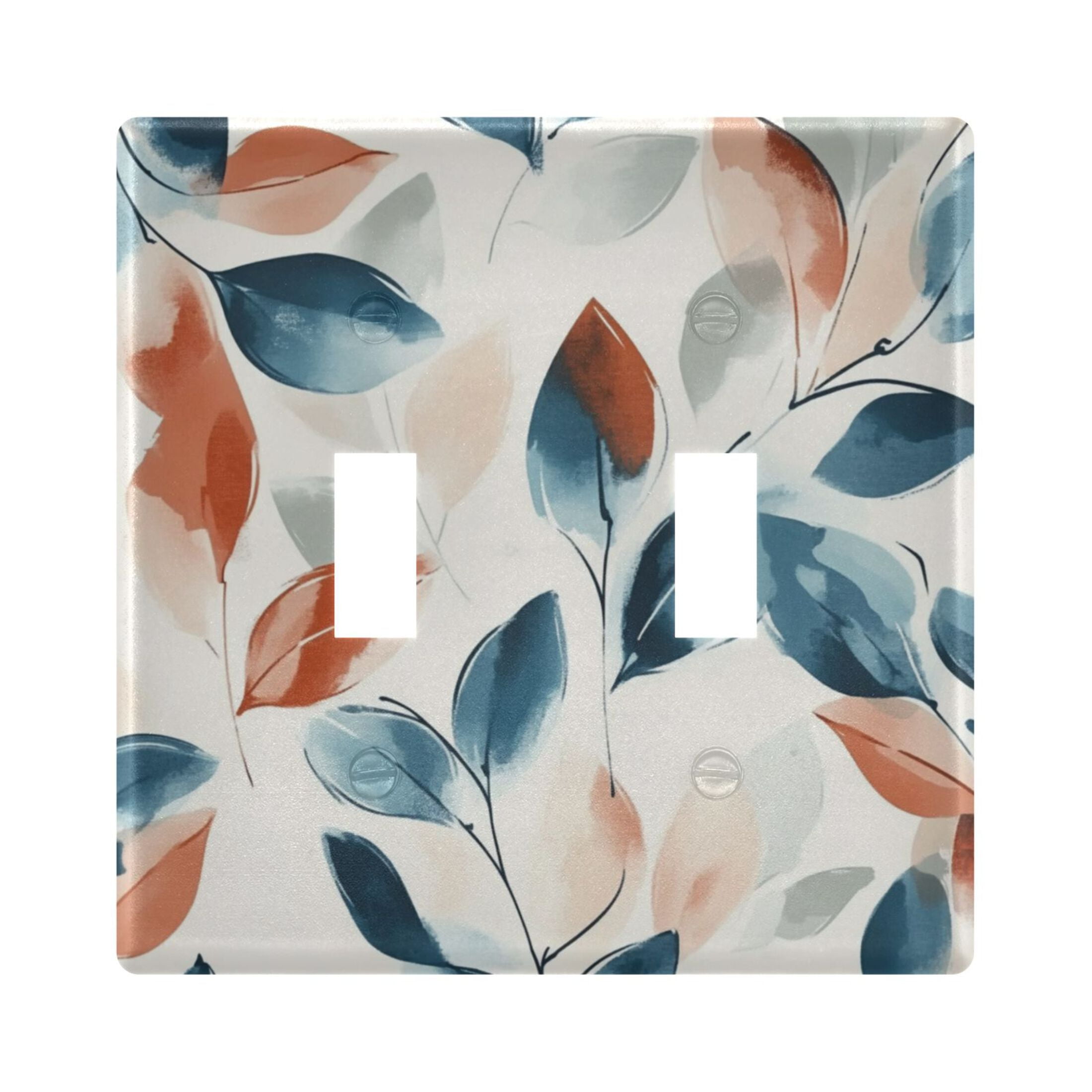 Soft Blue Watercolor Leaves Decorative Light Switch Plates Switch Cover ...