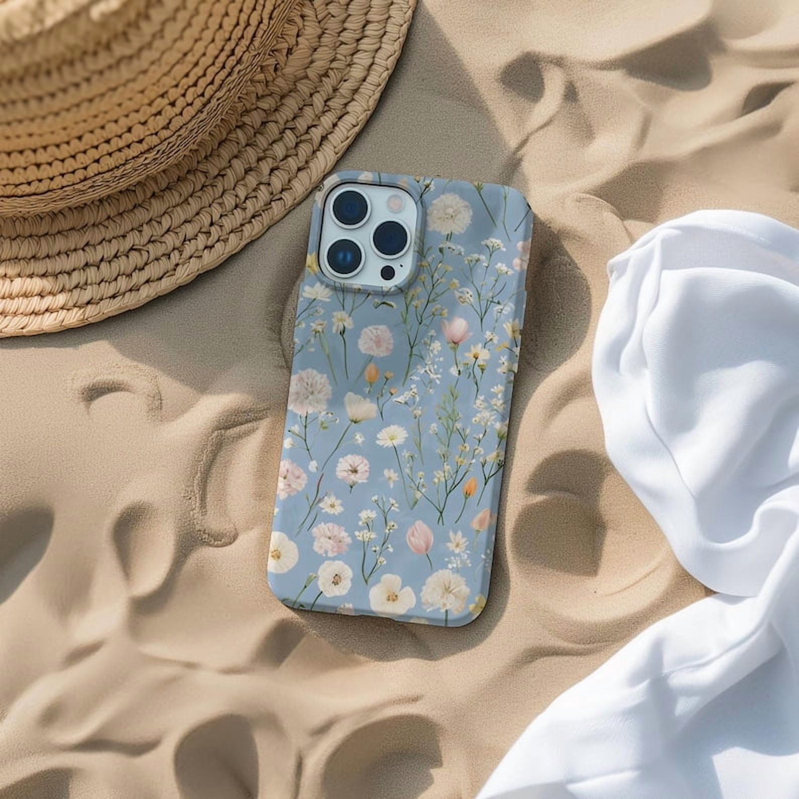 Soft Blue Wildflower Cottagecore Phone Case for iPhone 11 12 13 14 15 ...