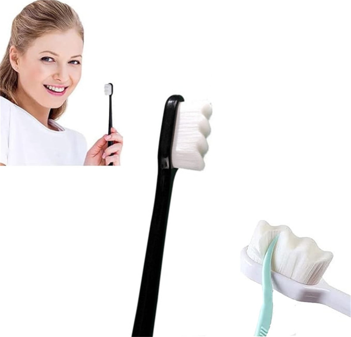 Soft Bristles Toothbrush 1 Pack,Toothbrush with Wavy Surface Design ...