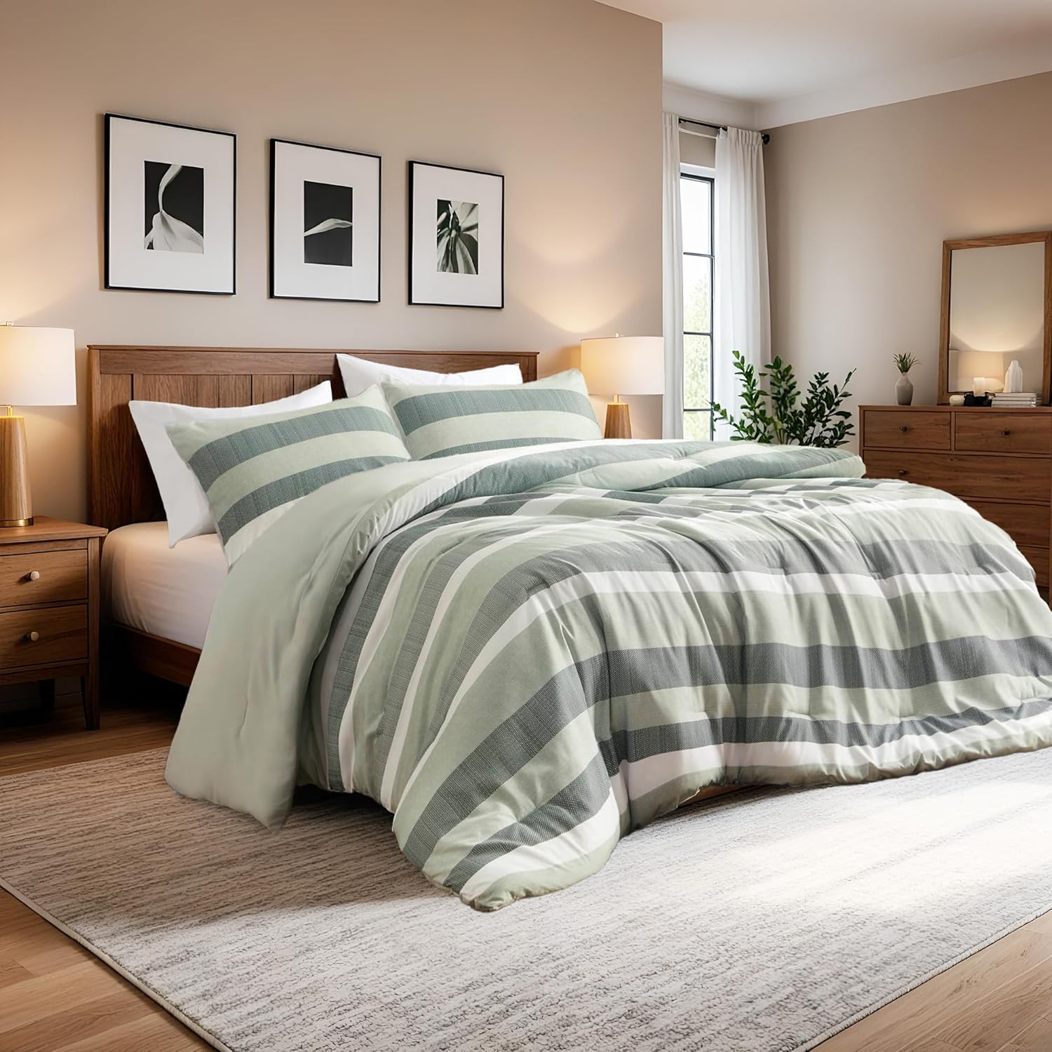 Soft Brushed Microfiber Reversible Bedding Pack for All Season - 3 ...