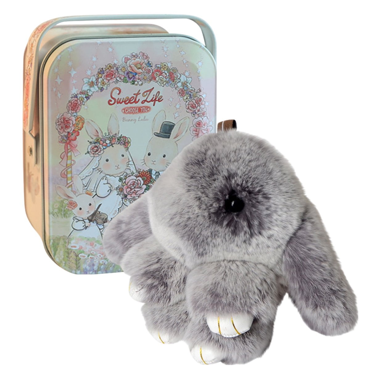 Soft Bunny Lulu Keychain with Exquisite Box, Handmade Fluffy Bunny Lulu ...