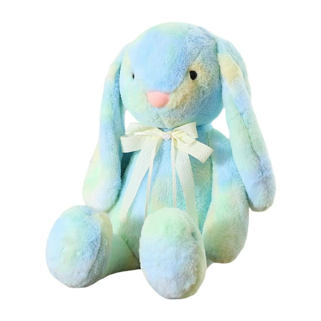 Soft Bunny Stuffed Animal Doll, Colorful Tie Dye Rabbit Plush Toy ...