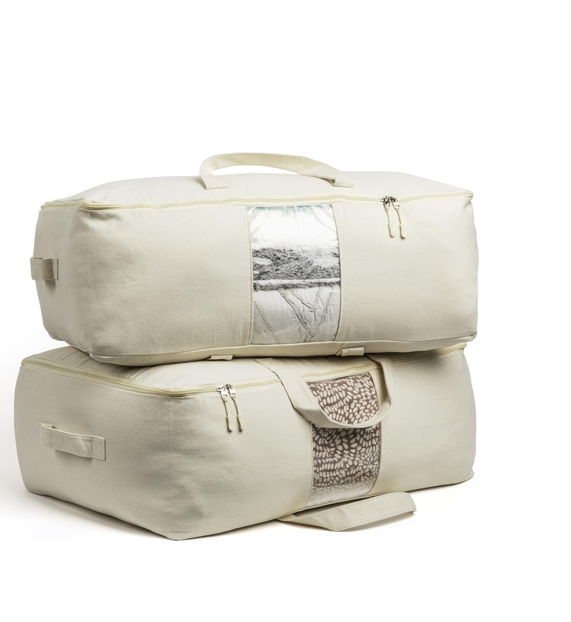 Soft Canvas Storage Bags With Zipper. Thick Breathable 2pc King/queen ...