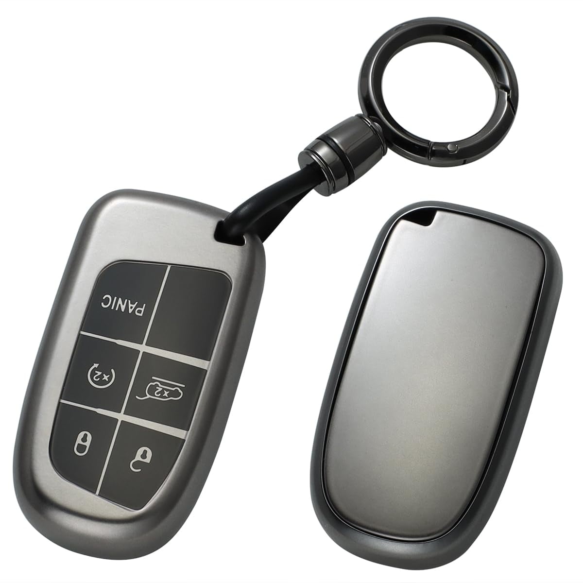 Soft Car Key Fob Cover Case Metallic Gray Fits for Jeep Grand Cherokee ...