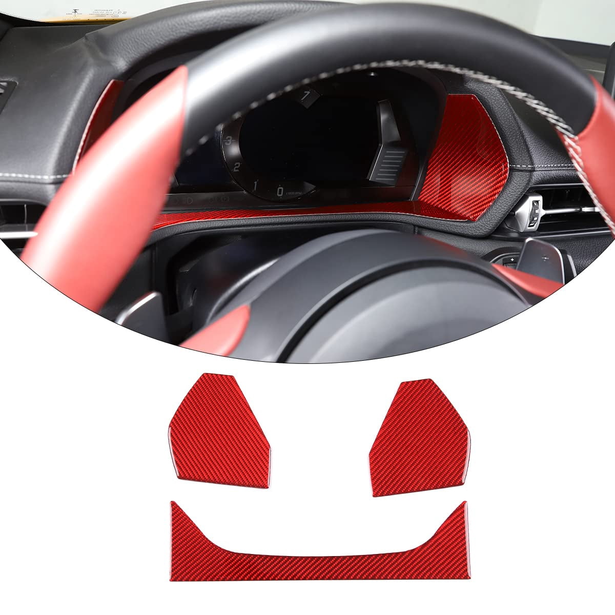 Soft Carbon Fiber Car Center Control Dashboard Decorative Stickers Trim ...