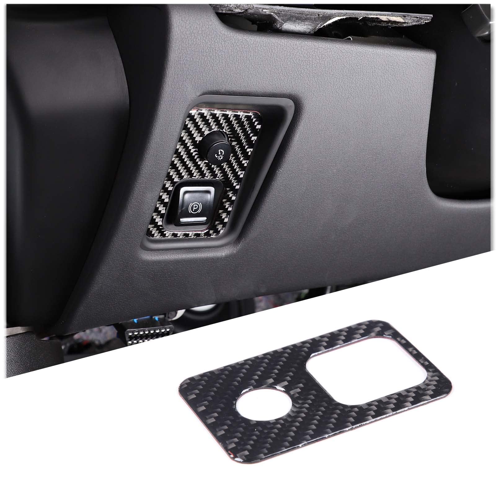 Soft Carbon Fiber Car Electronic Handbrake Trim Cover Compatible with ...